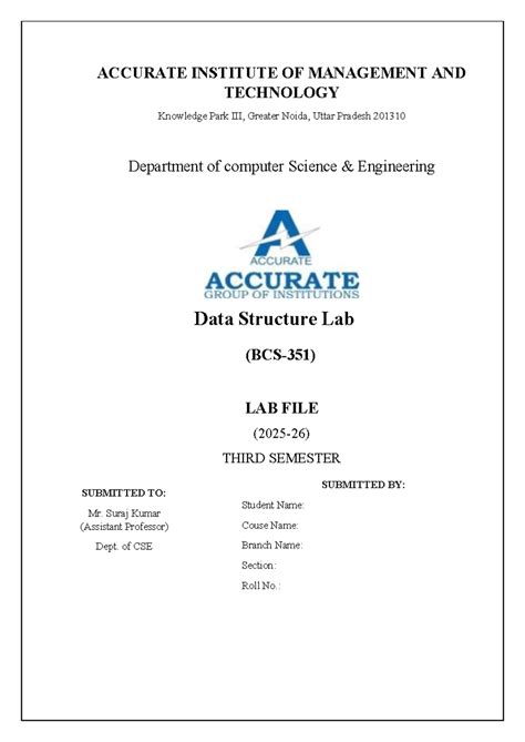 Ds Lab Manual 3rd Sem Data Structures Experiments Studocu