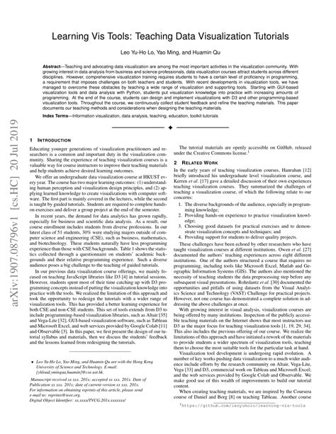 Pdf Learning Vis Tools Teaching Data Visualization Tutorials