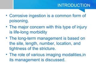 Corrosive Injuries Vishal PPT