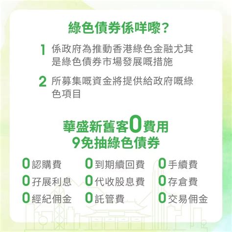 優惠活動 活動細則 綠色債券green Bond來襲！華盛認購“0”費率，9免任抽！ 華盛証券
