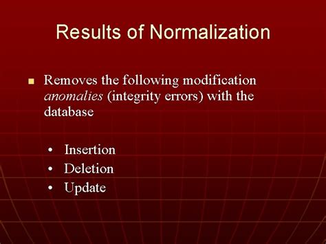 Database Normalization What Is Normalization N Normalization Allows