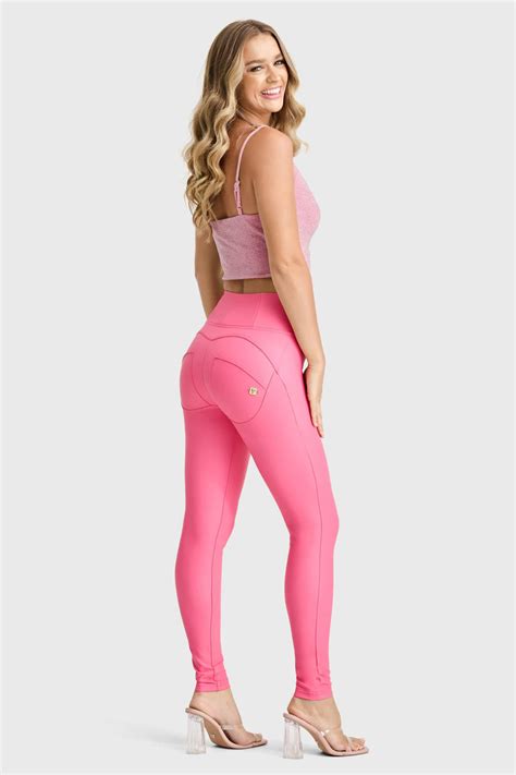 Wrup® Faux Leather High Waisted Full Length Candy Pink