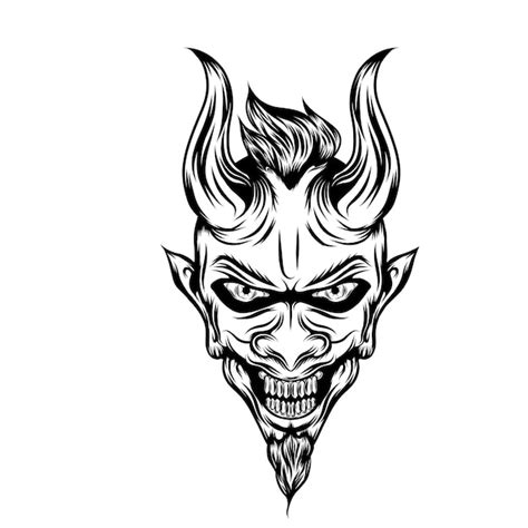 Vecteur De Masque De Hannya Vecteur Premium