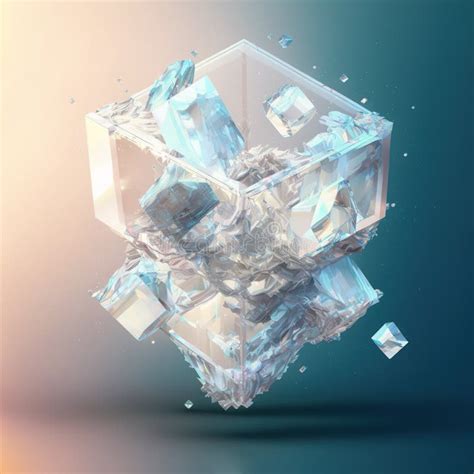 Geometric Cubic Shape With Ravishing Spectrum Of Prismatic Color Stock