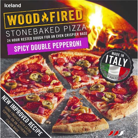 Iceland Spicy Double Pepperoni Woodfired Pizza 379g Back To School