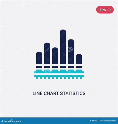 Two Color Line Chart Statistics Vector Icon From Business Concept