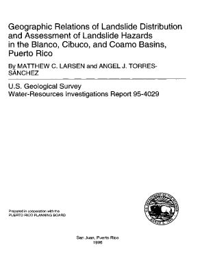 Fillable Online Geographic Relations Of Landslide Distribution And Assessment Of Landslide