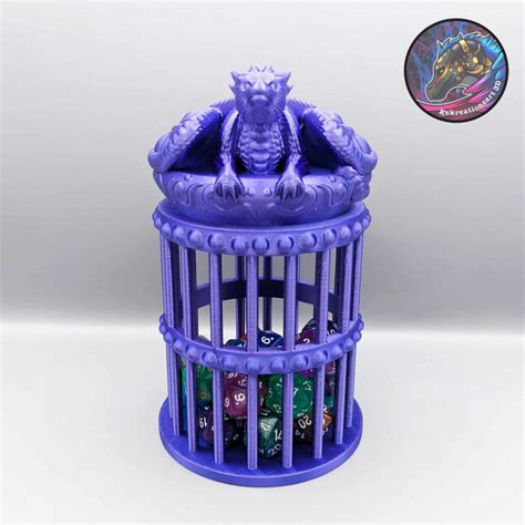 3d Printable Dragon Dice Cage Dice Container By Kirsten M