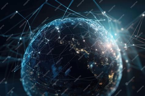 Premium Ai Image Communication Technology Global World Network Concept Ai Generated