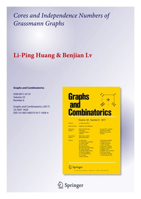 Pdf Cores And Independence Numbers Of Grassmann Graphs