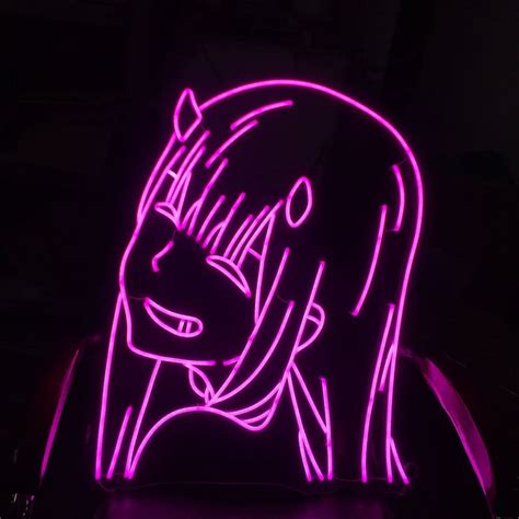 Zero Two Led Neon Sign 100handmade Neon Sign Anime Decor Etsy