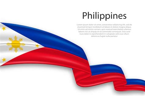 Abstracto Bandera Ondulada De Las Filipinas Sobre Un Fondo Blanco