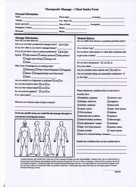 Therapy Intake Form Template Free Best Templates Resources