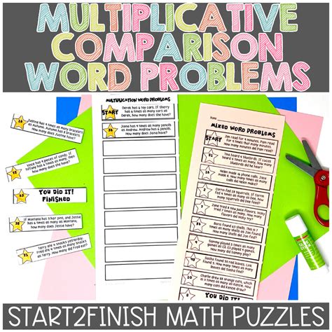Multiplicative Comparison Word Problems Math Puzzles And Game Made By
