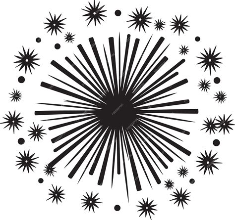 Starry Elegance Firework Sparks Vector Emblem Celestial Burst Iconic
