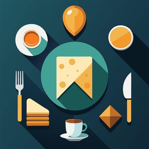 Conjunto De Iconos De Desayuno Vector Premium Generado Con Ia