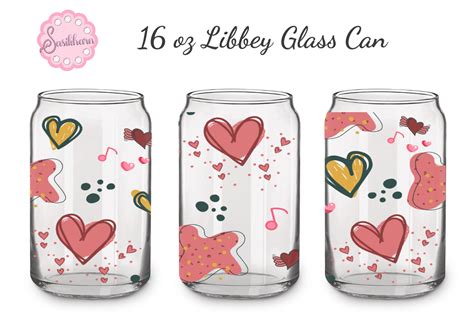 Valentines Beer Libbey Can Glass Graphic By Sasikharn · Creative Fabrica