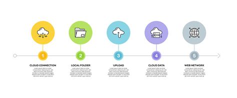 Templat Desain Infografis Koneksi Awan Folder Lokal Unggah Data Awan