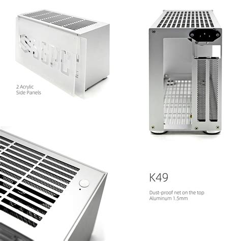 Buy Sgpc Itx Mini Case K49 Aluminum Full Size Gpu Compatible Include Gpu Pci E Riser Handle