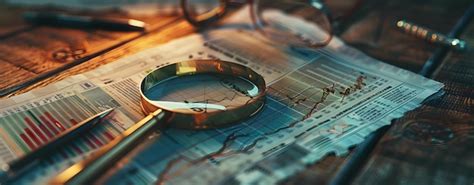 Premium Photo Magnifying Glass On Table Full Of Business Graphs