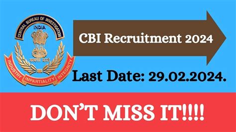 Cbi Recruitment 2024 Apply For Retired Police Officers Cbi Vacancy At