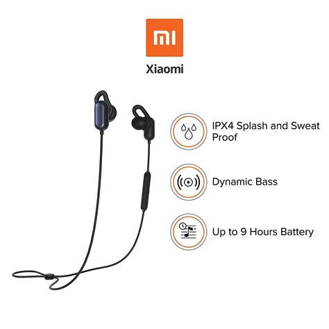 Bluetooth слушалки, Xiaomi, Mi Sports, Черни - eMAG.bg