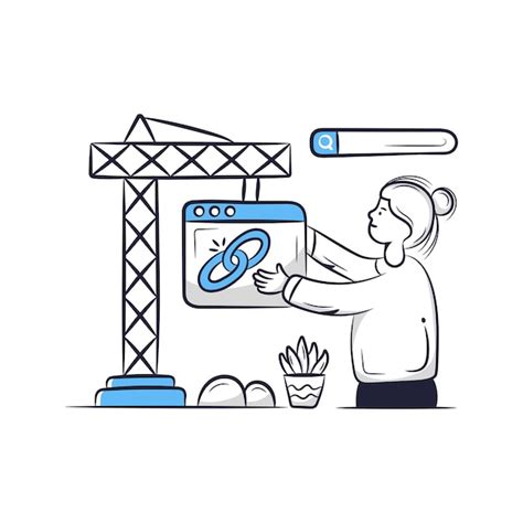 Premium Vector A Female Website Developer Is In The Process Of Maintaining Website Landing