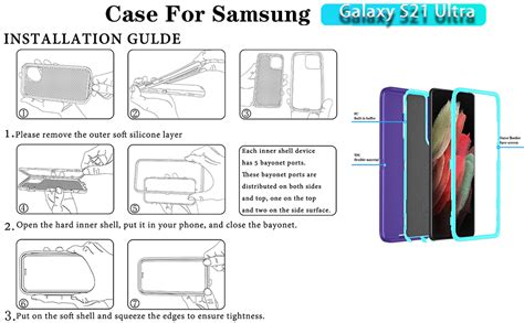 Onola Phone Case For Samsung Galaxy S21 Ultra Case With Hd Screen Protector Heavy