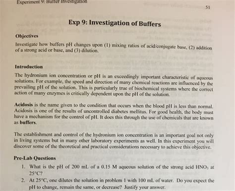 Solved Experiment 9 Buffer Investigation 51 Exp 9