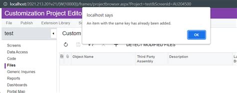 An Item With The Same Key Has Already Been Added Actionaddfiles