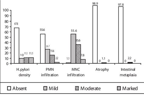 Bar Chart Showing Grades Of Histological Gastritis In The Body Pmn