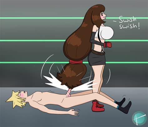 Rule 34 Cloud Strife Final Fantasy Final Fantasy Vii Hair Harpoon Hairjob Long Hair Tifa