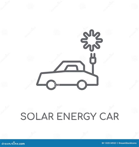 Solar Energy Car Linear Icon Modern Outline Solar Energy Car Lo Stock