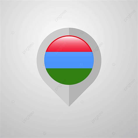 Map Navigation Pointer With Karelia Flag Design Vector Background