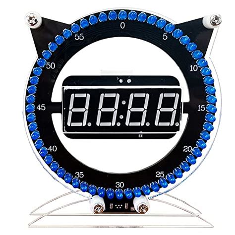 Electronic Alarm Clock Soldering Kit DIY Rotating Digital Temperature Controller Kit Cat LED
