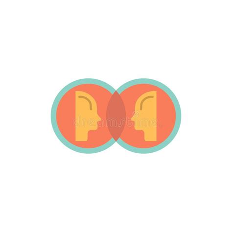 Coin Face Dual Duplicate Man Flat Color Icon Vector Icon Banner Template Stock Vector