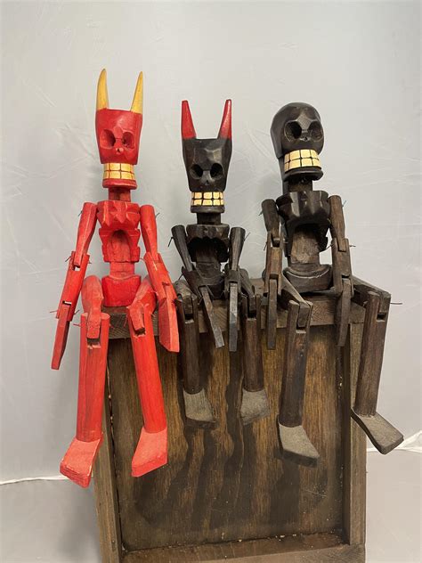 12 Inch Mexico Wooden Devil Dolls Rhelpmefind