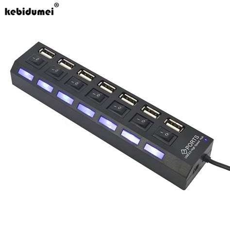 Multi Port USB Hub High Speed Led Hub USB On Off Switch Portable USB Splitter Adapter For