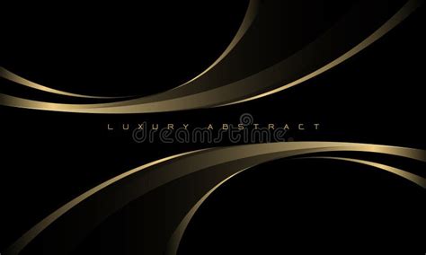 Abstract Gold Curve Glossy Geometric Overlap Luxury On Black Design Modern Creative Background