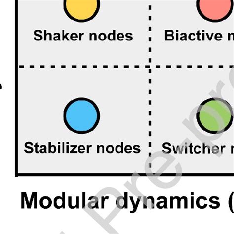 diagram of the different categories of network node dynamics different