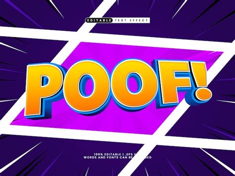 Premium Vector Poof Editable Text Effect In Comic Text Style