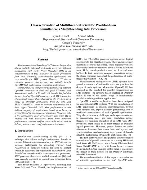 pdf characterization of multithreaded scientific workloads on