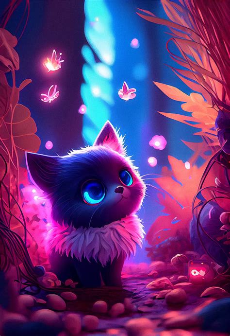 Cute Cat Digital Art By Sampadart Gallery Pixels