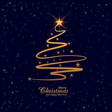 Mooie Vrolijke De Kaart Van De Achtergrond Kerstmisboom Vector Gratis