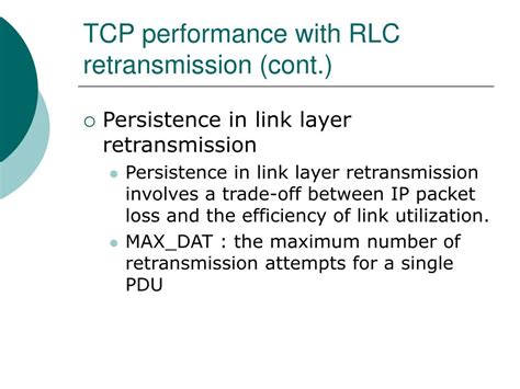 Ppt Impact Of Layer Two Arq On Tcp Performance In W Cdma Networks