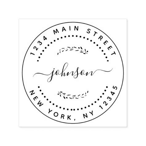 Create Your Own Modern Round Return Address Self Inking Stamp