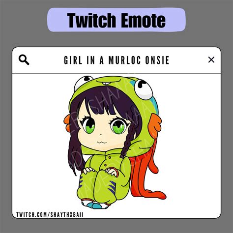 Chibi Girl In A Murloc Onsie Emote For Discord And Twitch Etsy