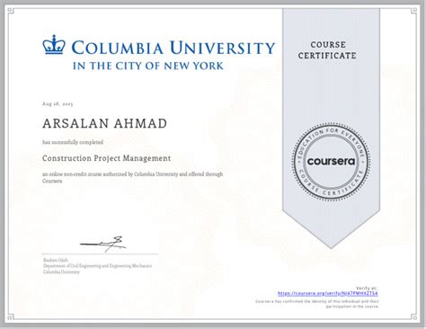 Construction Project Management Certificate Pdf