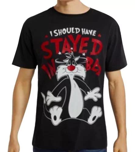 Playera Silvestre Looney Tunes Negro Para Hombre 2404 Cuotas sin interés