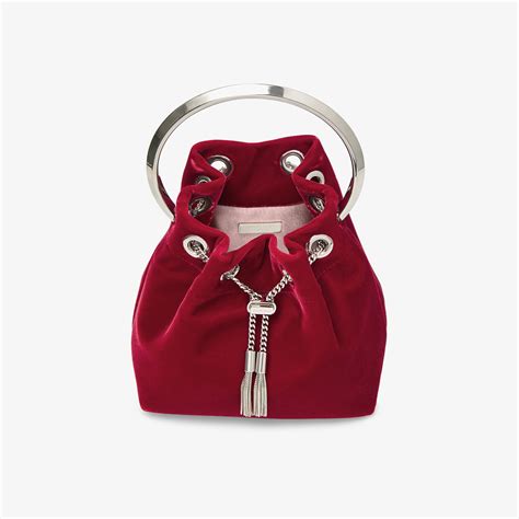 Bon Bon Ruby Red Velvet Bag Jimmy Choo